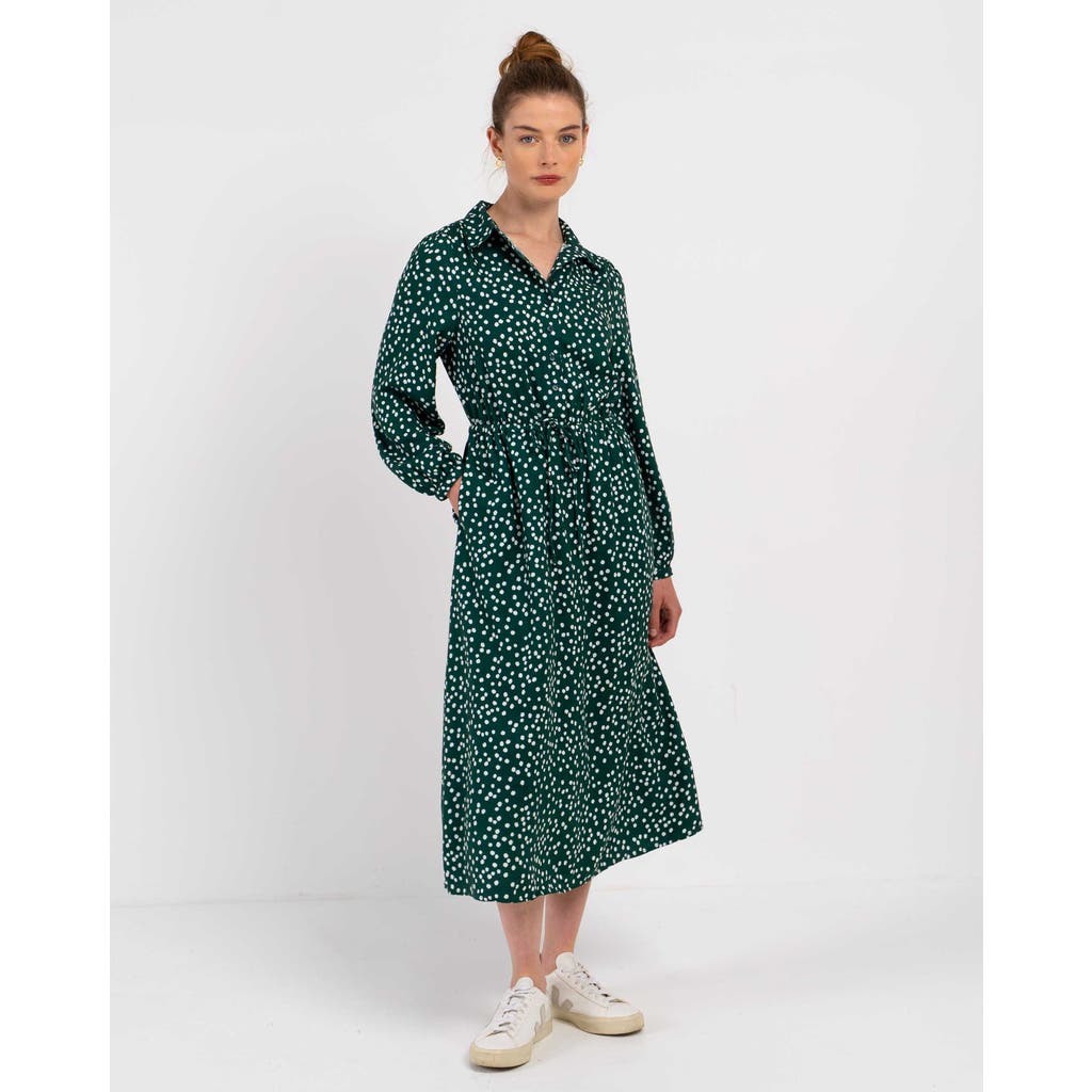 KETTLEWELL Kettlewell Delilah Polka Dot Viscose Midi Shirt Dress